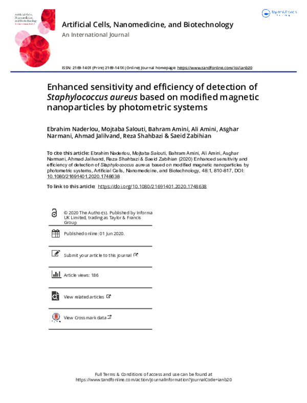 Pdf Enhanced Sensitivity And Efficiency Of Detection Of Staphylococcus Aureus Based On