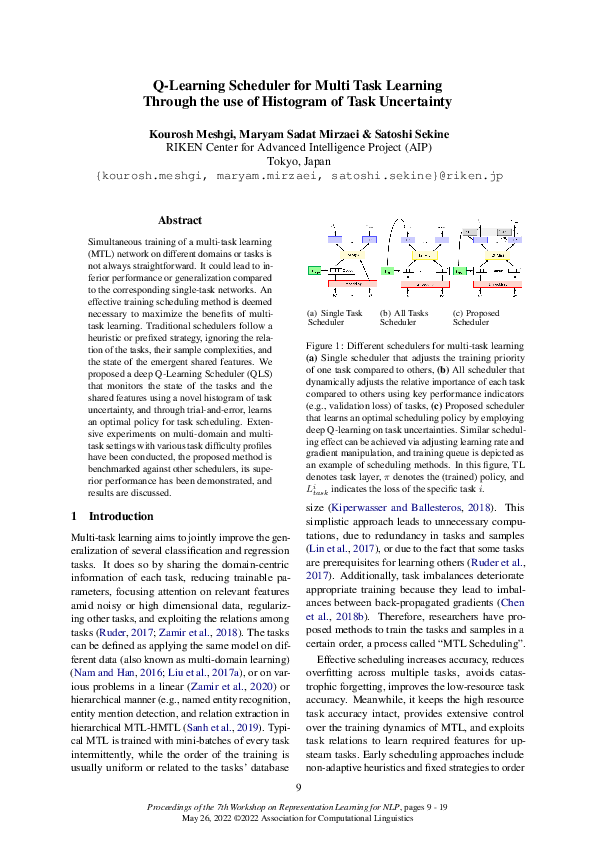 (PDF) Q-Learning Scheduler for Multi Task Learning Through the use of Histogram of Task Uncertainty