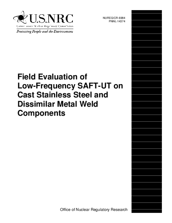 (PDF) Field Evaluations of Low-Frequency SAFT-UT on Cast Stainless ...