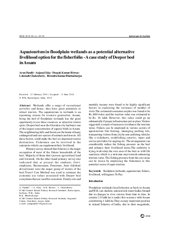 (PDF) Aquatourism in floodplain wetlands as a potential alternative ...
