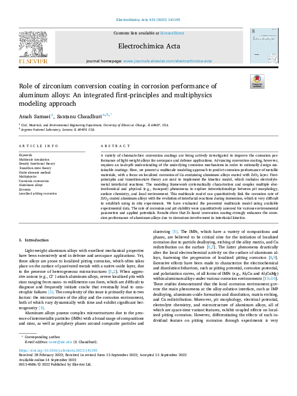 (PDF) Role of zirconium conversion coating in corrosion performance of ...
