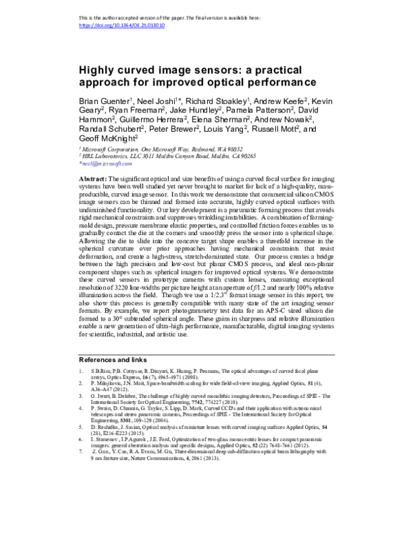 (PDF) Highly curved image sensors: a practical approach for improved ...
