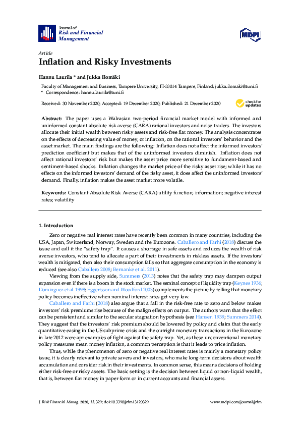 (PDF) Inflation and Risky Investments
