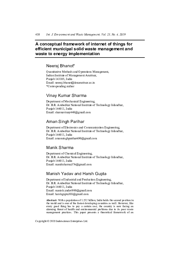(PDF) A conceptual framework of internet of things for efficient ...