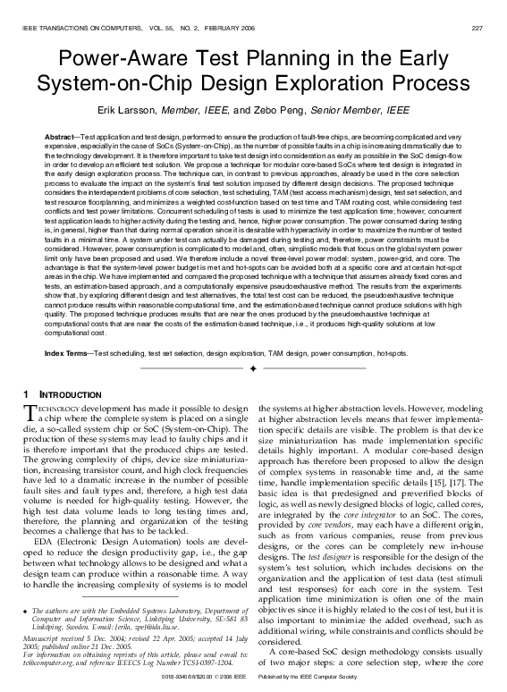 (PDF) Power-aware test planning in the early system-on-chip design ...