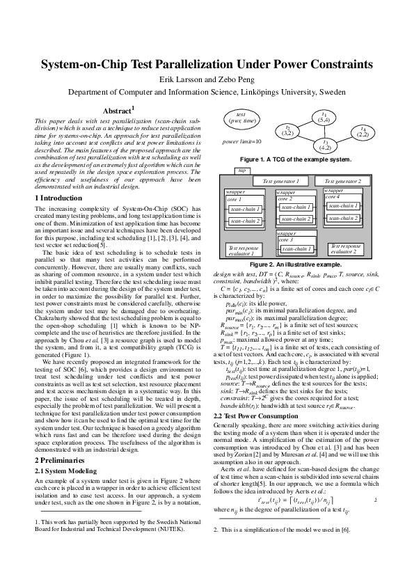 Pdf System On Chip Test Parallelization Under Power Constraints