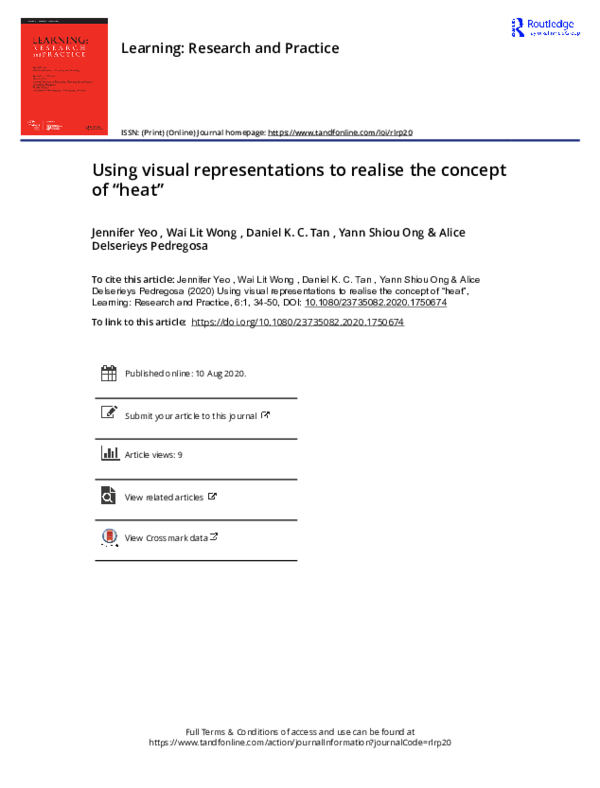 (PDF) Using visual representations to realise the concept of “heat”