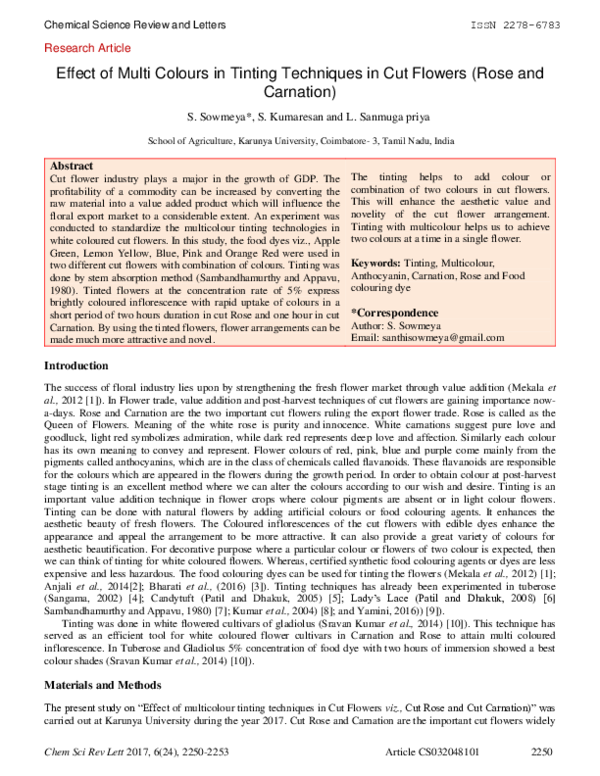 (PDF) Effect of Multi Colours in Tinting Techniques in Cut Flowers ...