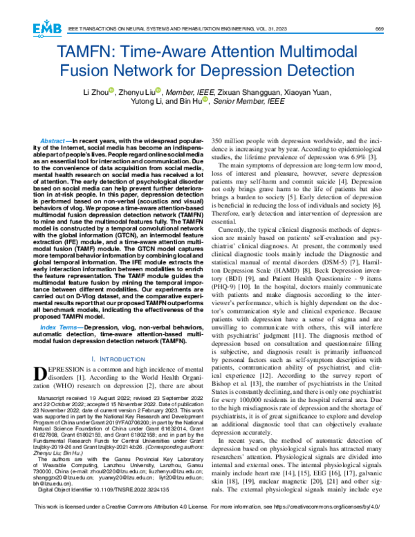 Tamfn Time Aware Attention Multimodal Fusion Network For Depression Detection