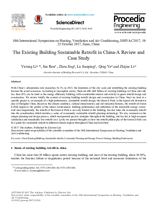 (PDF) The Existing Building Sustainable Retrofit in China-A Review and ...
