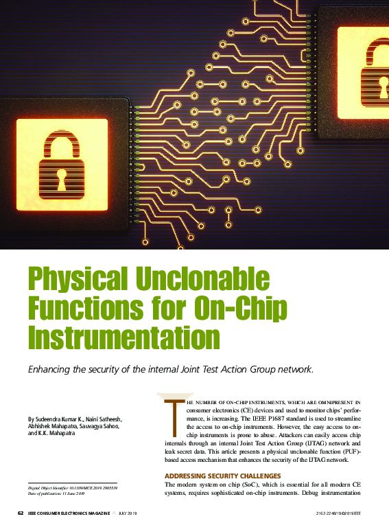 (PDF) Physical Unclonable Functions for On-Chip Instrumentation: Enhancing the Security of the ...