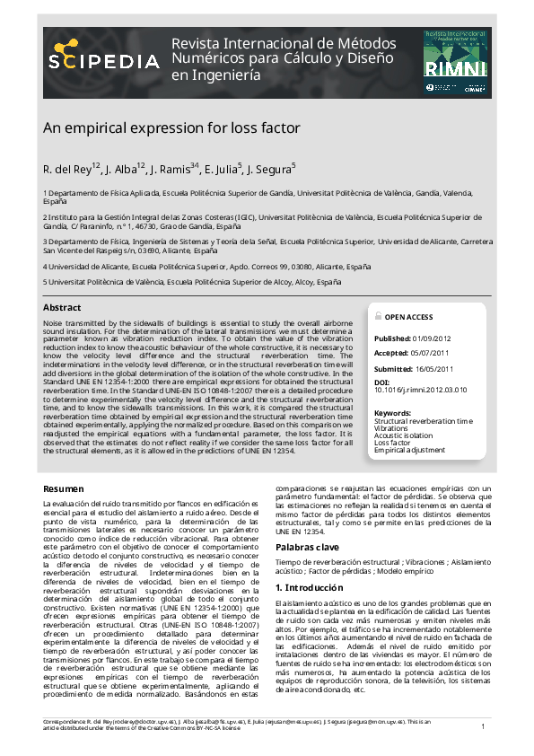 (PDF) An empirical expression for loss factor