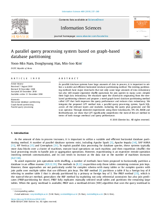 Pdf A Parallel Query Processing System Based On Graph Based Database