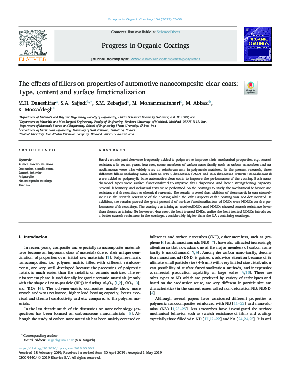 (PDF) The effects of fillers on properties of automotive nanocomposite ...