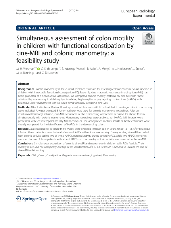 (PDF) Simultaneous assessment of colon motility in children with ...