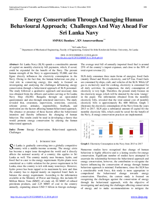 (PDF) Energy Conservation Through Changing Human Behavioural Approach ...
