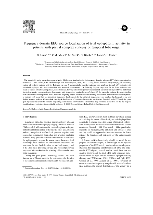 (PDF) Frequency domain EEG source localization of ictal epileptiform ...