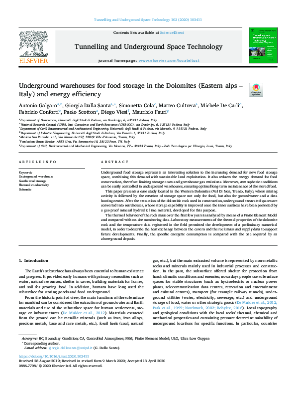 (PDF) Underground warehouses for food storage in the Dolomites (Eastern ...