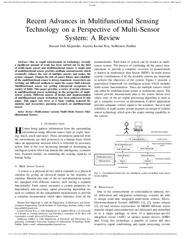 (PDF) Recent Advances in Multifunctional Sensing Technology on a Perspective of Multi-Sensor ...
