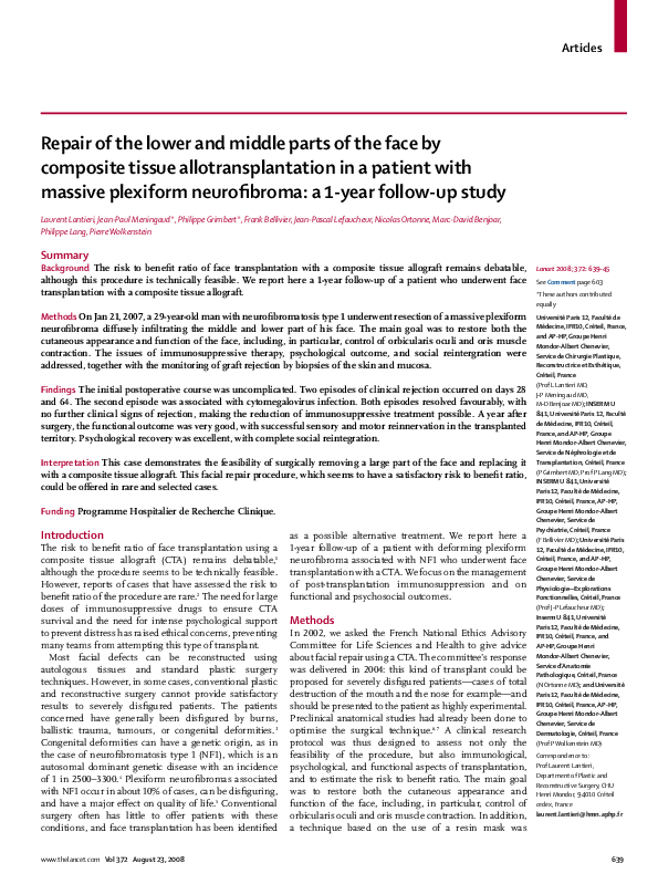 (PDF) Repair of the lower and middle parts of the face by composite ...
