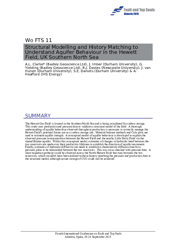 (PDF) Structural Modelling and History Matching to Understand Aquifer ...