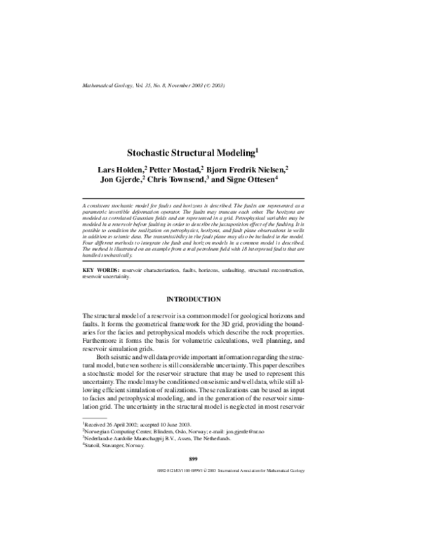(PDF) Stochastic Structural Modeling