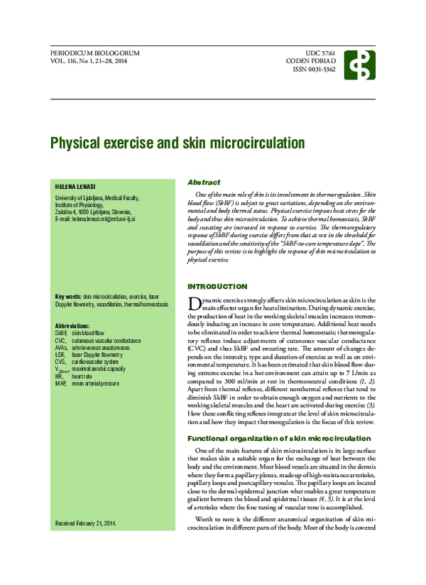 (PDF) Physical exercise and skin microcirculation
