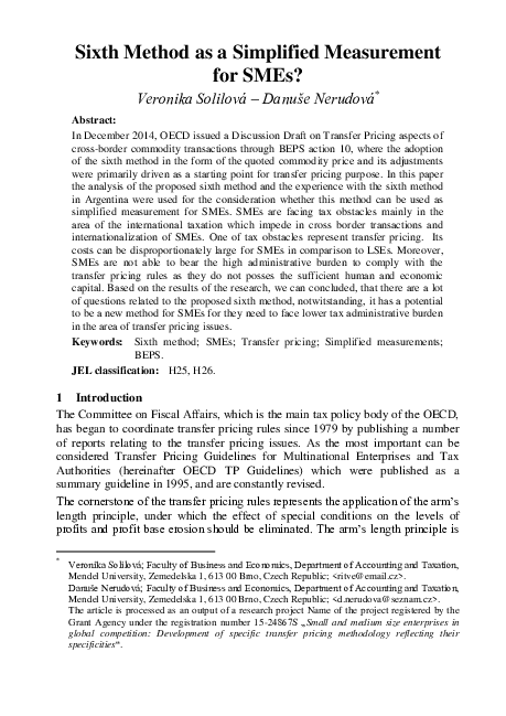(PDF) Sixth Method as a Simplified Measurement for SMEs?