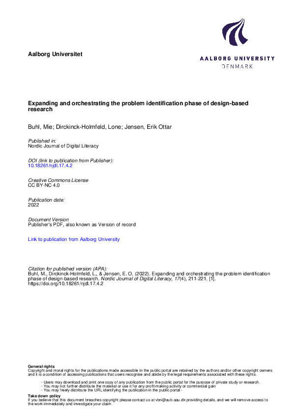 (PDF) Enhancing Problem Identification in Design-Based Research
