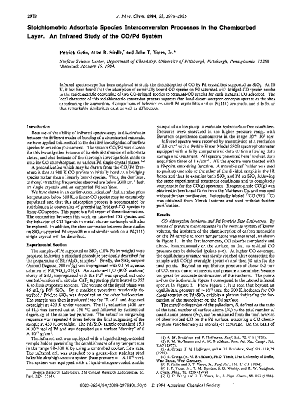 (PDF) Stoichiometric adsorbate species interconversion processes in the chemisorbed layer. An ...