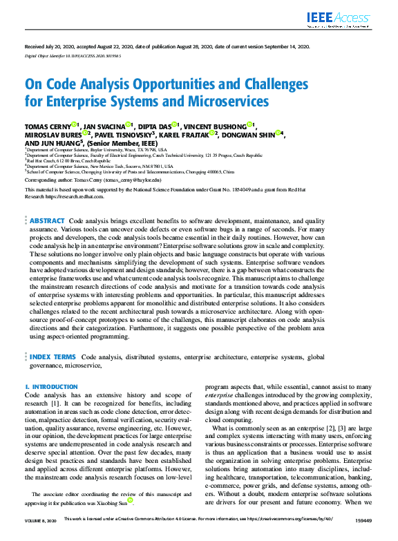 (PDF) On Code Analysis Opportunities and Challenges for Enterprise ...