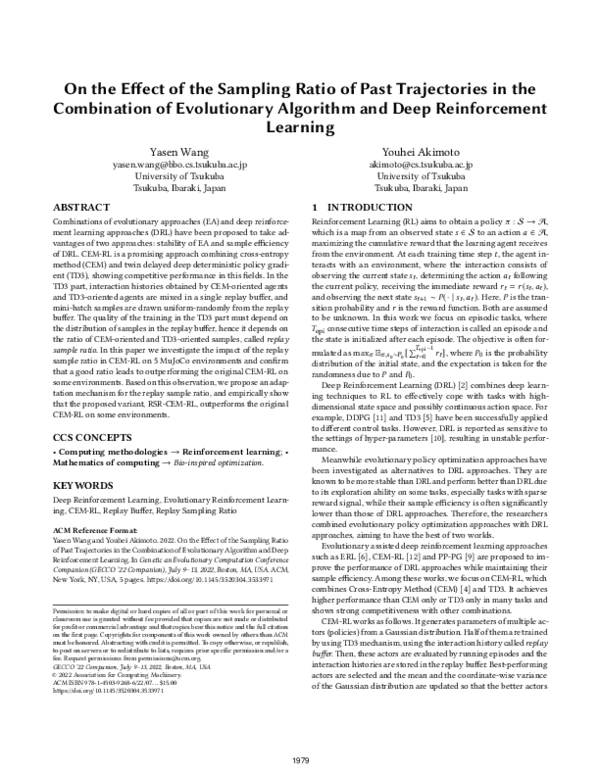 (PDF) On the effect of the sampling ratio of past trajectories in the combination of ...