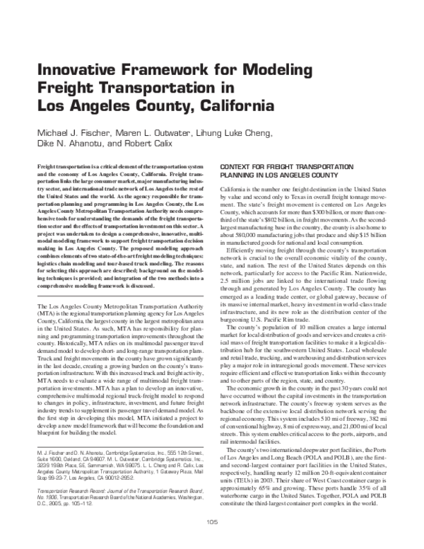 (PDF) Innovative Framework for Modeling Freight Transportation in Los ...