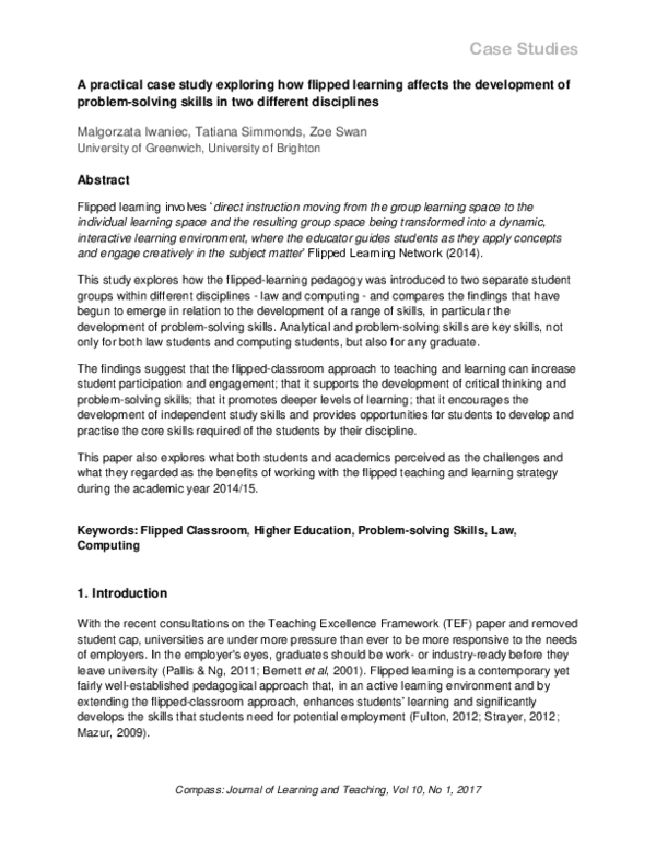 (PDF) A practical case study exploring how flipped learning affects the ...