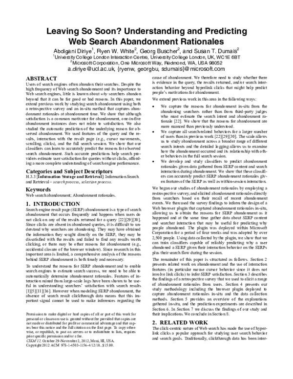 (PDF) Leaving so soon?