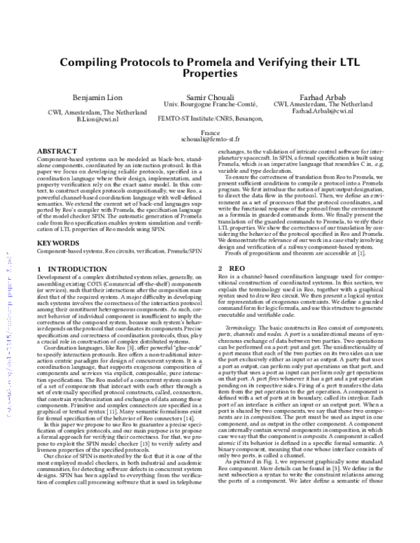 (PDF) Compiling Protocols to Promela and Verifying their LTL Properties