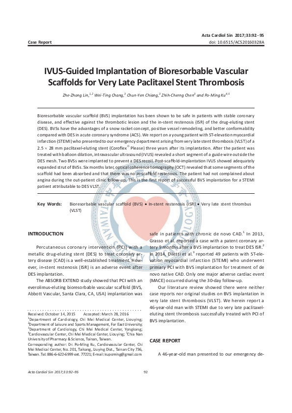 (PDF) IVUS-Guided Implantation of Bioresorbable Vascular Scaffolds for ...