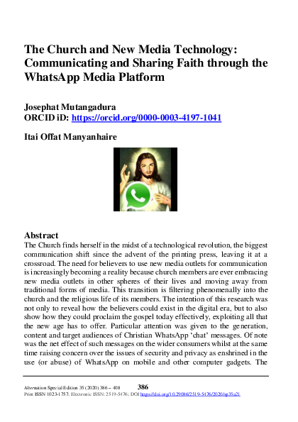 (PDF) The Church and New Media Technology: Communicating and Sharing ...