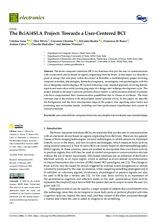 (PDF) The BciAi4SLA Project: Towards a User-Centered BCI