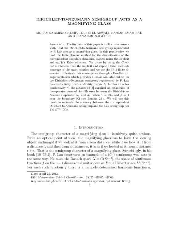 (PDF) Dirichlet-to-Neumann semigroup acts as a magnifying glass