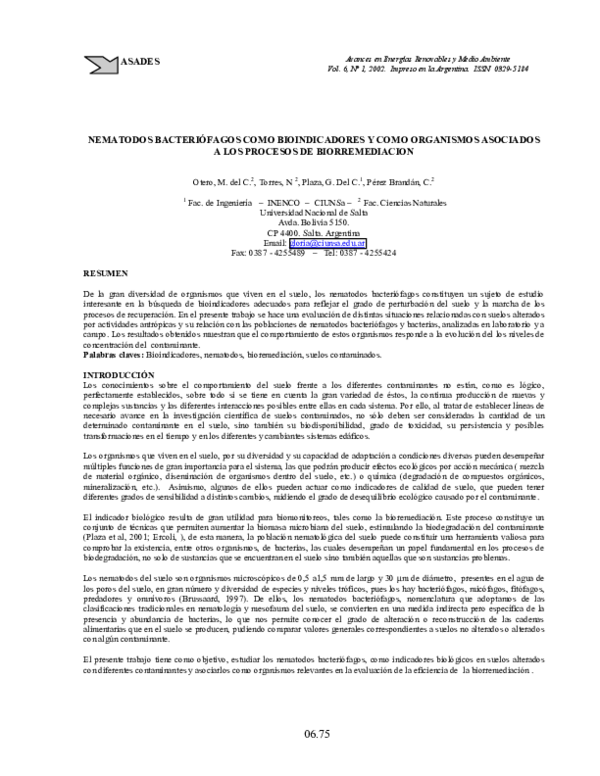 (PDF) Nematodos bacteriófagos como bioindicadores y como organismos ...