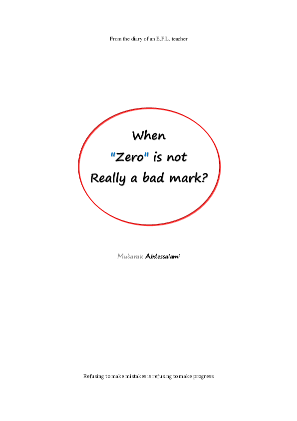 (PDF) When Zero is not really a bad mark