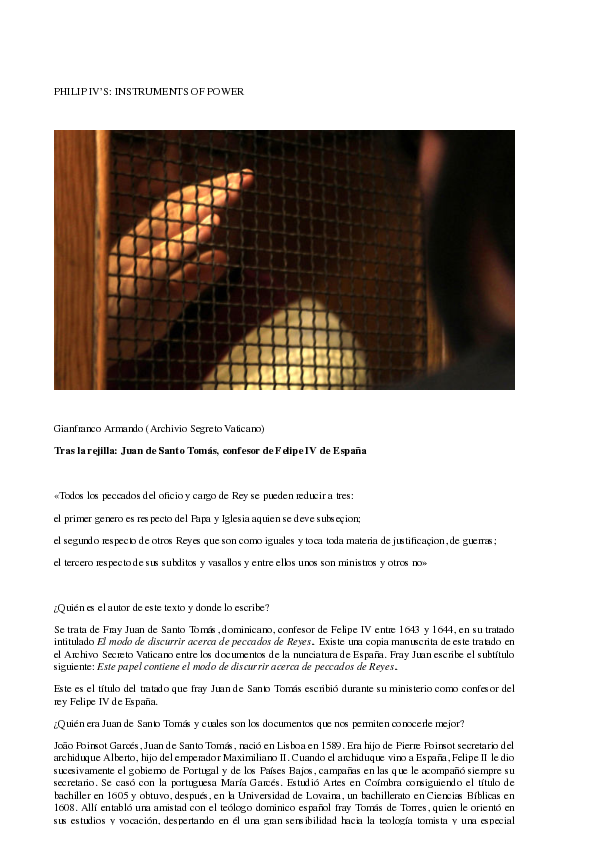 (PDF) Tras la rejilla Juan de Santo Tomás, confesor de Felipe IV de España