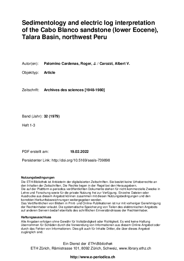 (PDF) Sedimentology and electric log interpretation of the Cabo Blanco ...