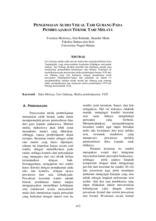 (PDF) Pengemasan Audio Visual Tari Gubang Pada Pembelajaran Teknik Tari ...