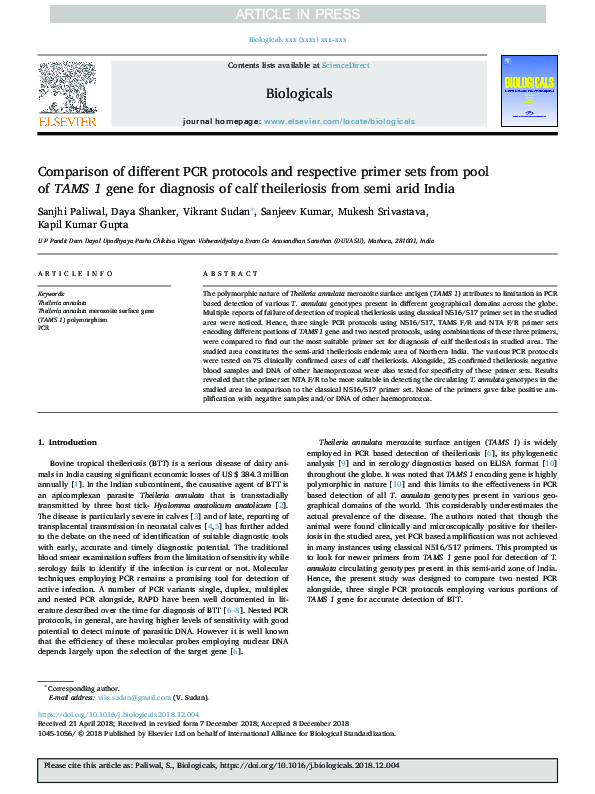 (PDF) Comparison of different PCR protocols and respective primer sets from pool of TAMS 1 gene ...