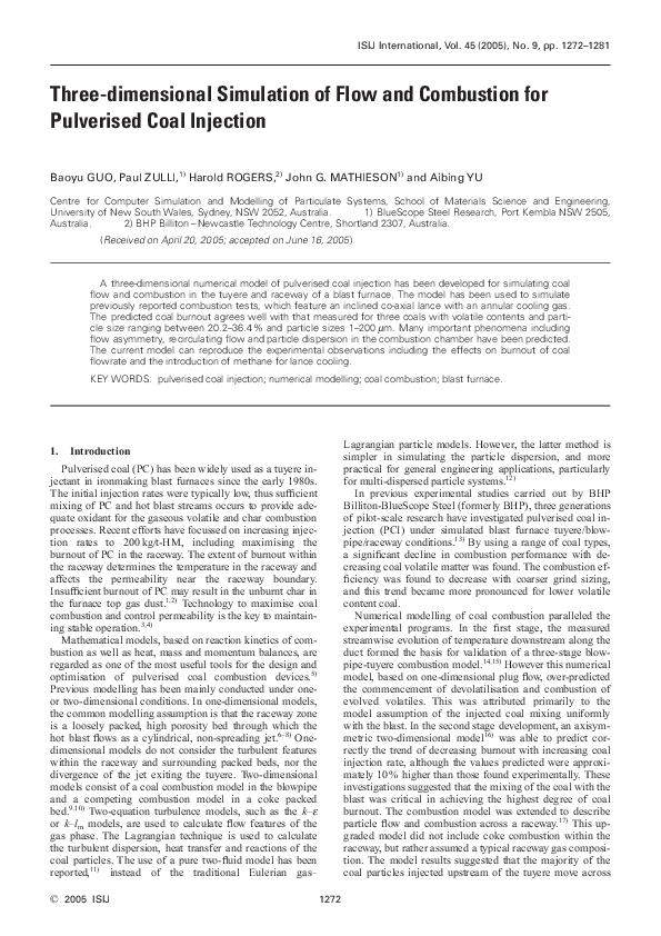 (PDF) Three-dimensional Simulation of Flow and Combustion for ...