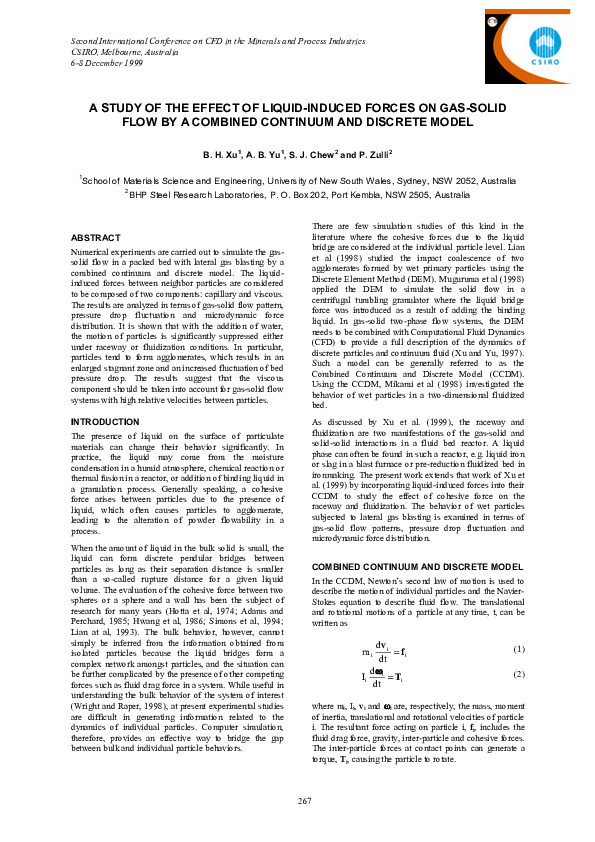 (PDF) A study of the effect of liquid-induced forces on gas-solid flow by a combined continuum ...