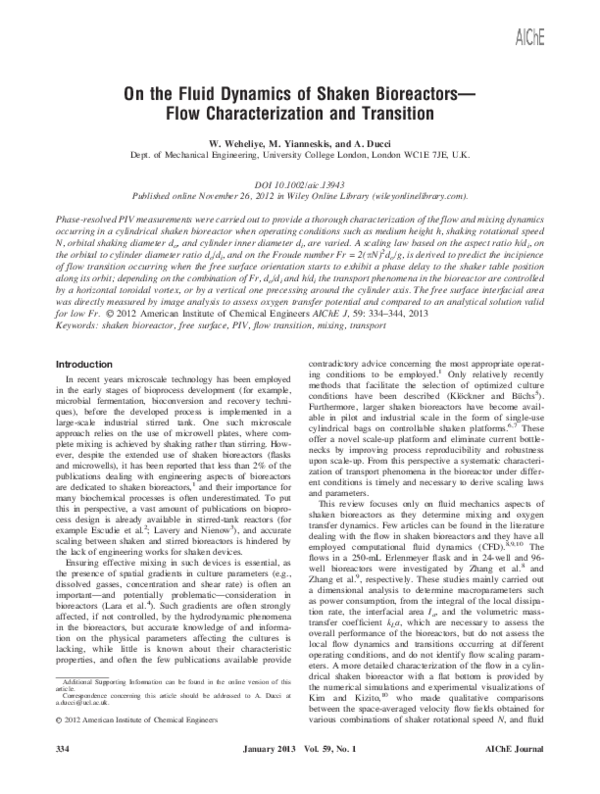 (PDF) On the fluid dynamics of shaken bioreactors- flow ...