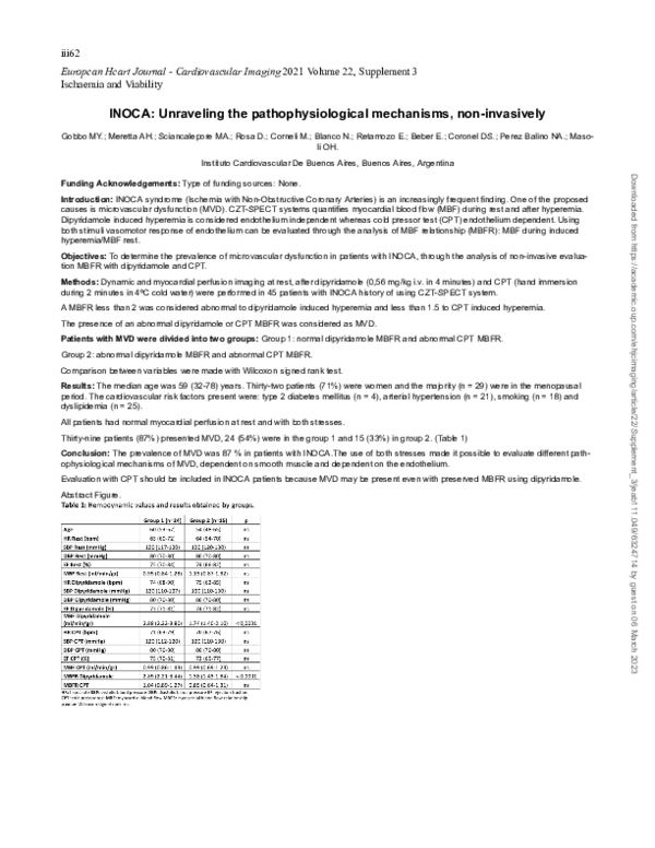 (PDF) INOCA: Unraveling the pathophysiological mechanisms, non-invasively